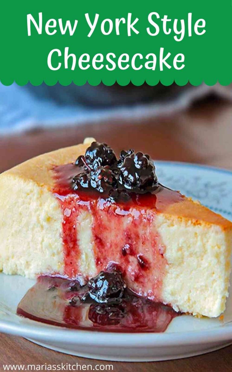 Smooth and Creamy New York Style Cheesecake Recipe - Maria's Kitchen