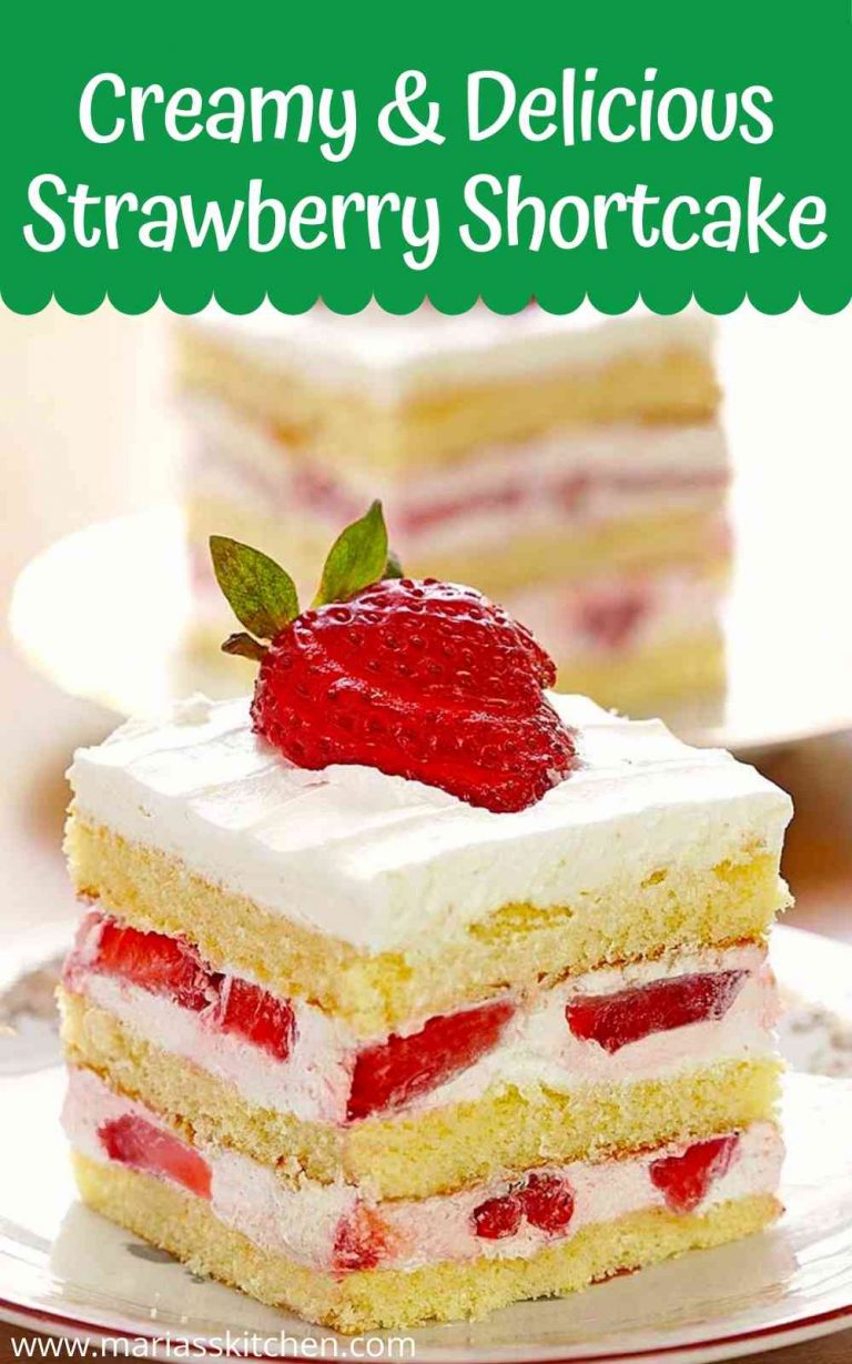 Creamy Strawberry Shortcake with Cream Cheese Frosting - Maria's Kitchen