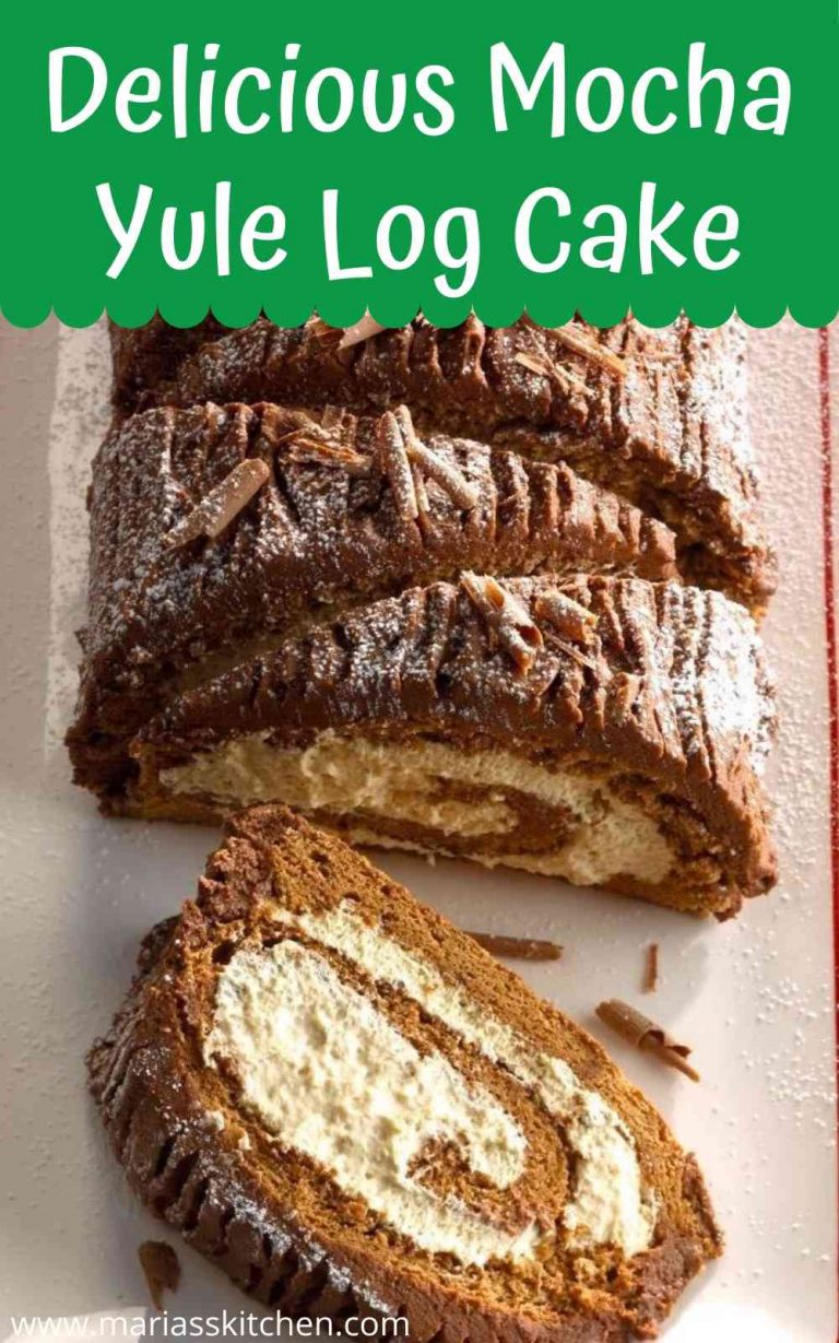 Delicious Mocha Yule Log Cake ( Easy Quick Dessert ) - Maria's Kitchen