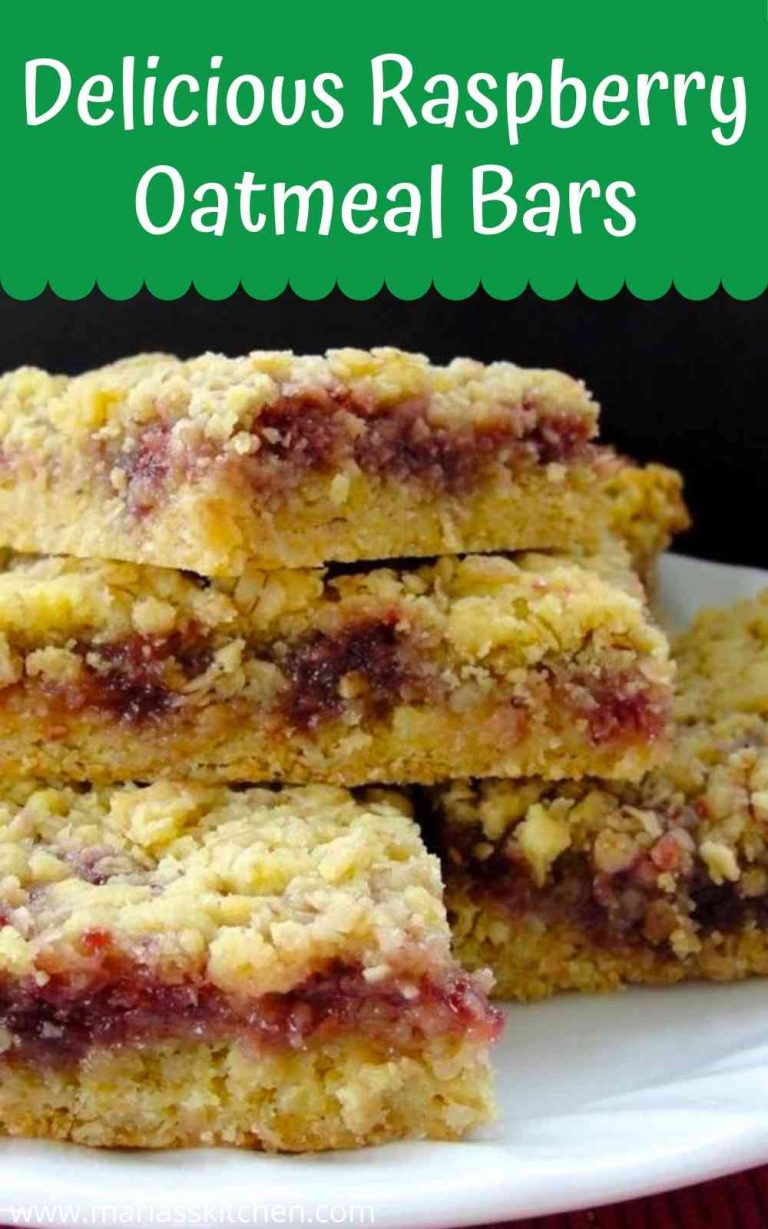 Delicious Raspberry Oatmeal Bars - Maria's Kitchen