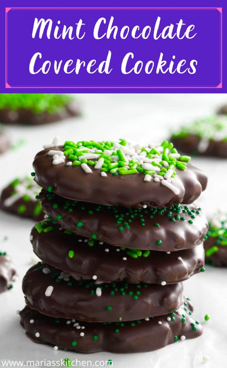 Easy Mint Chocolate Covered Cookies - Maria's Kitchen