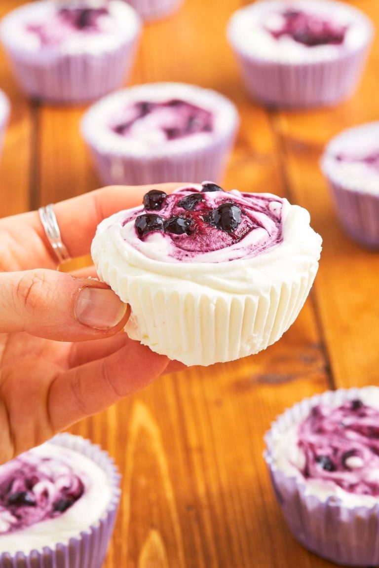 Easy Lemon Blueberry Mini Cheesecakes - Maria's Kitchen