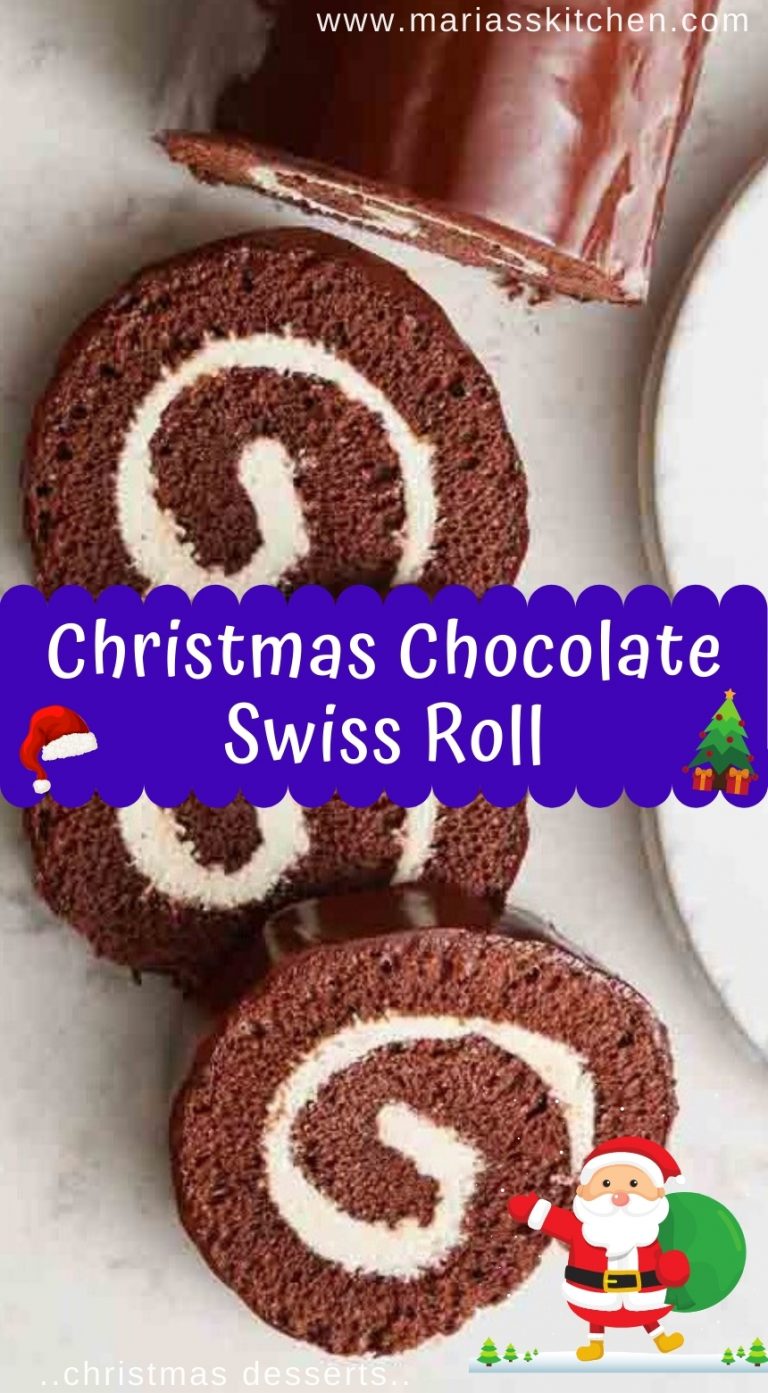 Christmas Chocolate Swiss Roll - Dessert Recipe - Maria's Kitchen