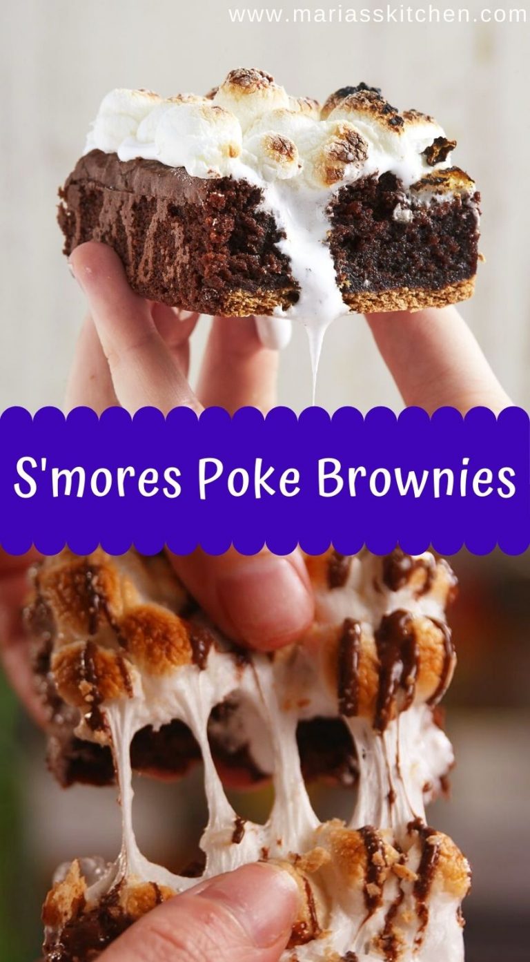 Delicious S'mores Poke Brownies - Maria's Kitchen