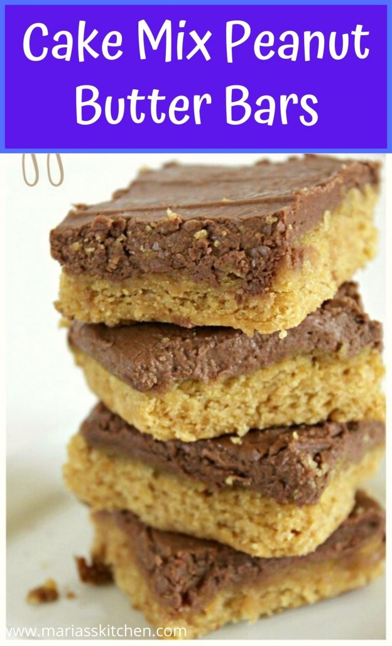 Delicious Cake Mix Peanut Butter Bars - Maria's Kitchen