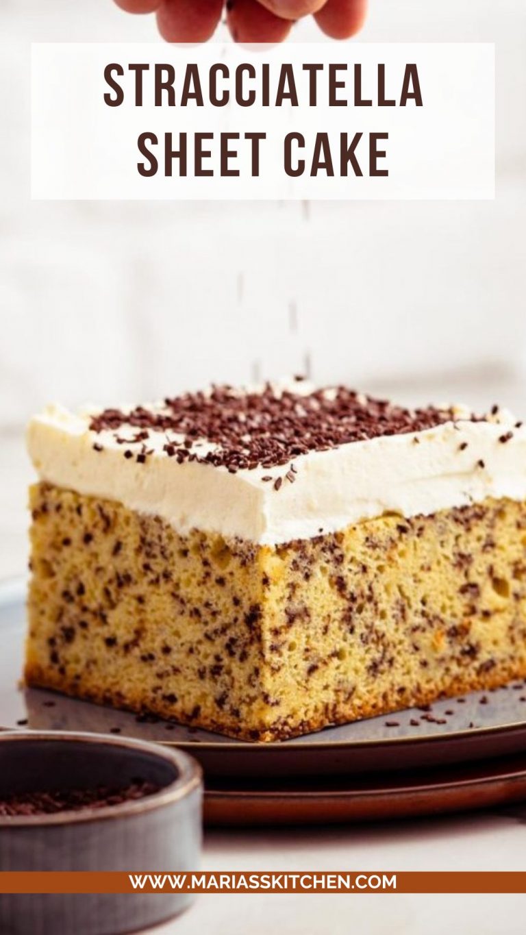 Quick and Delicious Stracciatella Sheet Cake - Maria's Kitchen