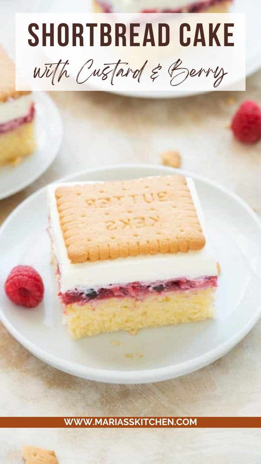 Shortbread Cake with Custard and Berries - Maria's Kitchen