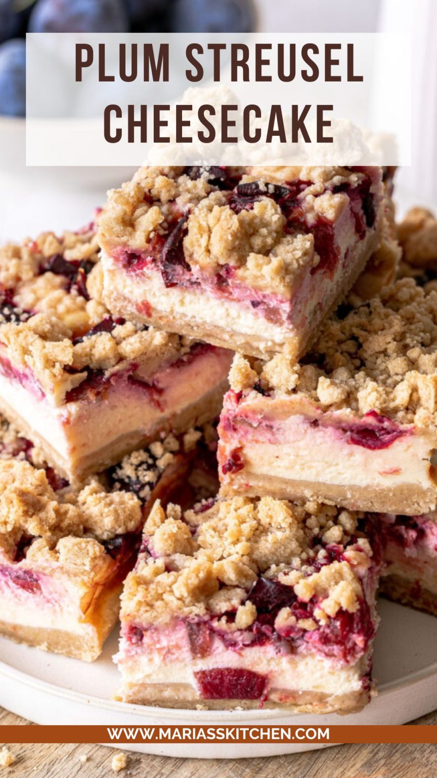 Plum Streusel Cheesecake - Maria's Kitchen