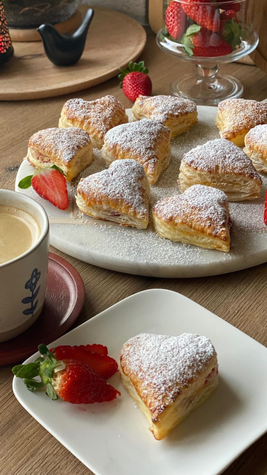 Quick Puff Pastry Hearts - Maria's Kitchen