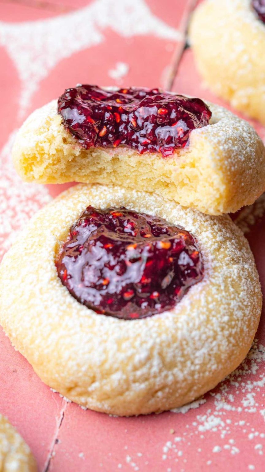 Almond Raspberry Thumbprint Cookies - Maria's Kitchen