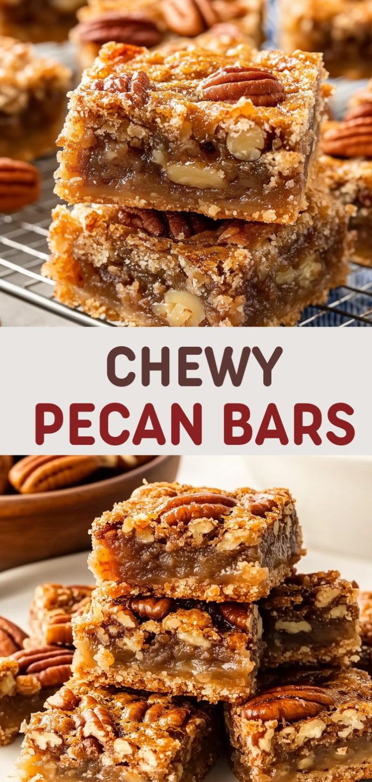 Chewy Pecan Bars - Maria's Kitchen